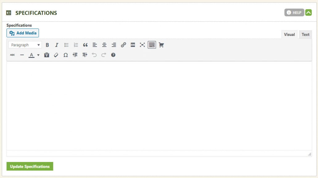 Specifications - WP EasyCart Online Documentation